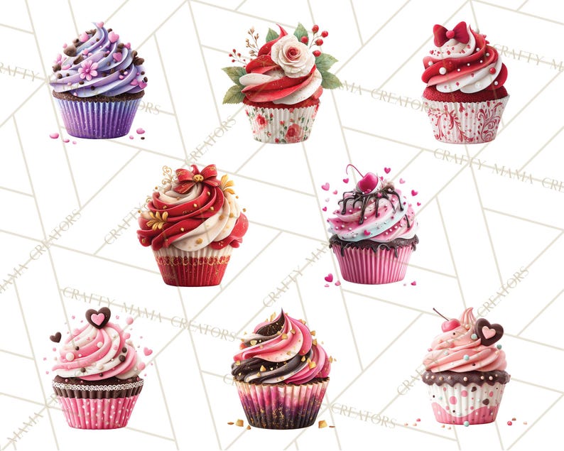 60 Png Valentine Cupcakes Clipart PNG, Realistic Cupcake Clip Art, Pink ...