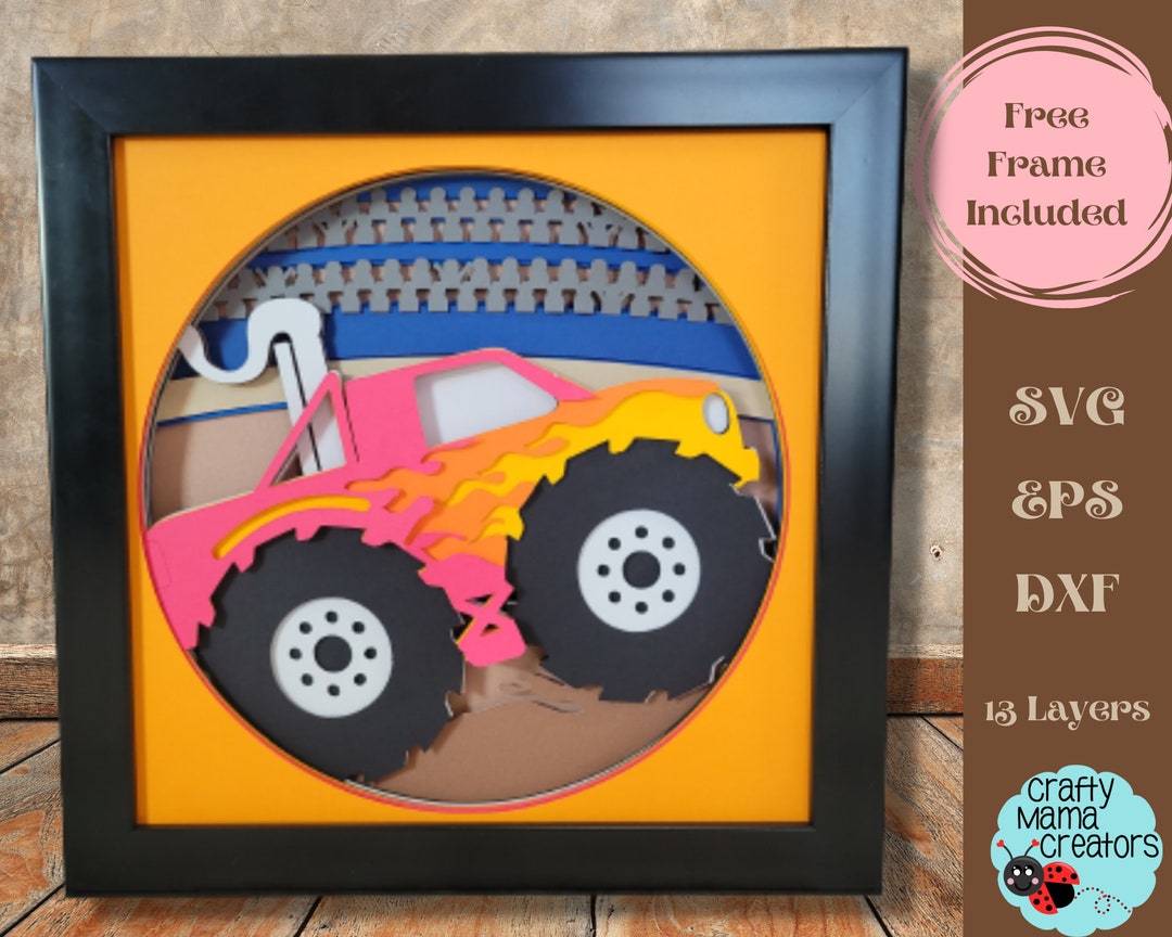 3D Monster Truck Shadow Box Monster Truck Arena Shadow Box - Etsy