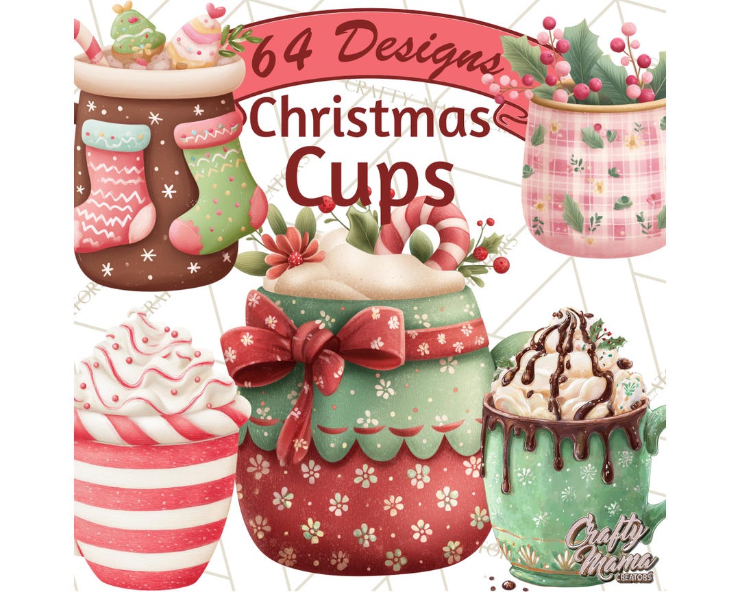64 Png, Hot Cocoa Mug Clipart, Christmas Coffee PNG, Holiday Drink Clip ...