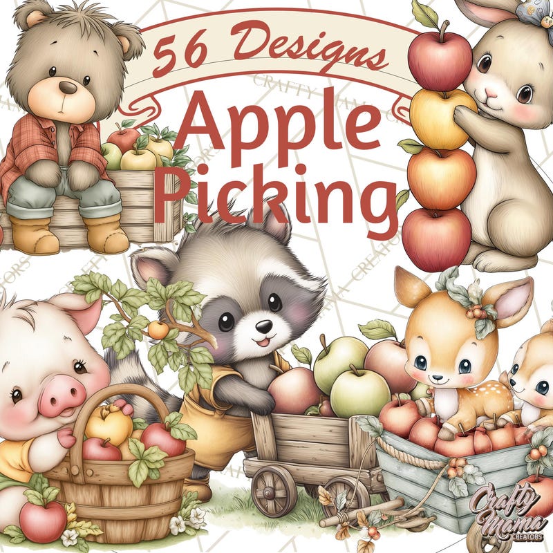 Fall Apple Clipart - Etsy