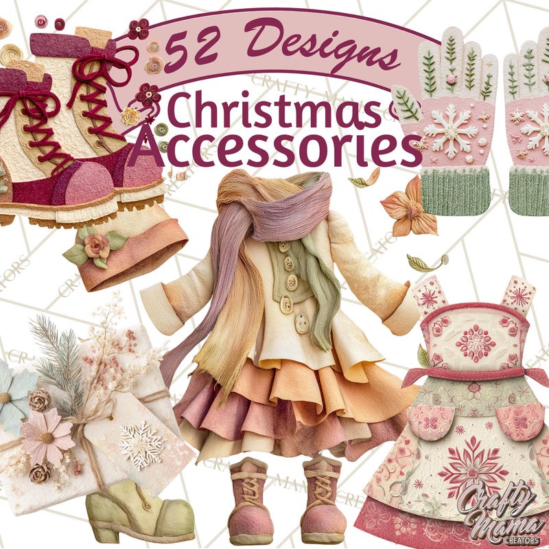 Mittens and Hat Clipart - Etsy