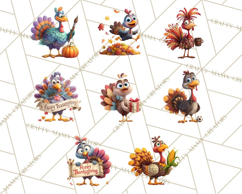 52 Png Whimsical Turkey Clipart, Thanksgiving Turkey PNG, Cute Cartoon ...