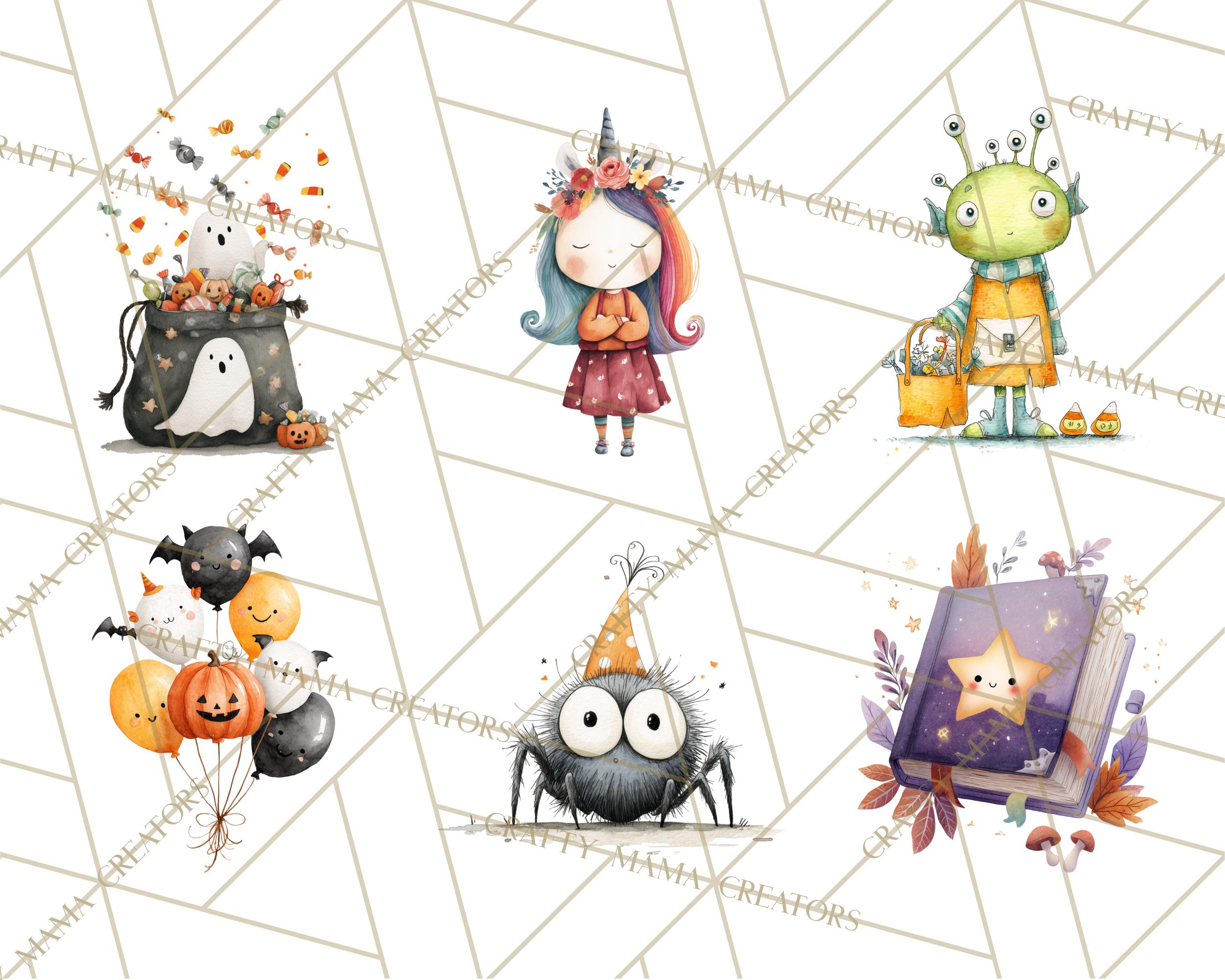 48 Png Adorable Kids Halloween Clipart, Cute Halloween Characters and ...