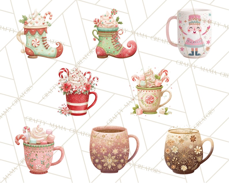 64 Png, Hot Cocoa Mug Clipart, Christmas Coffee PNG, Holiday Drink Clip ...