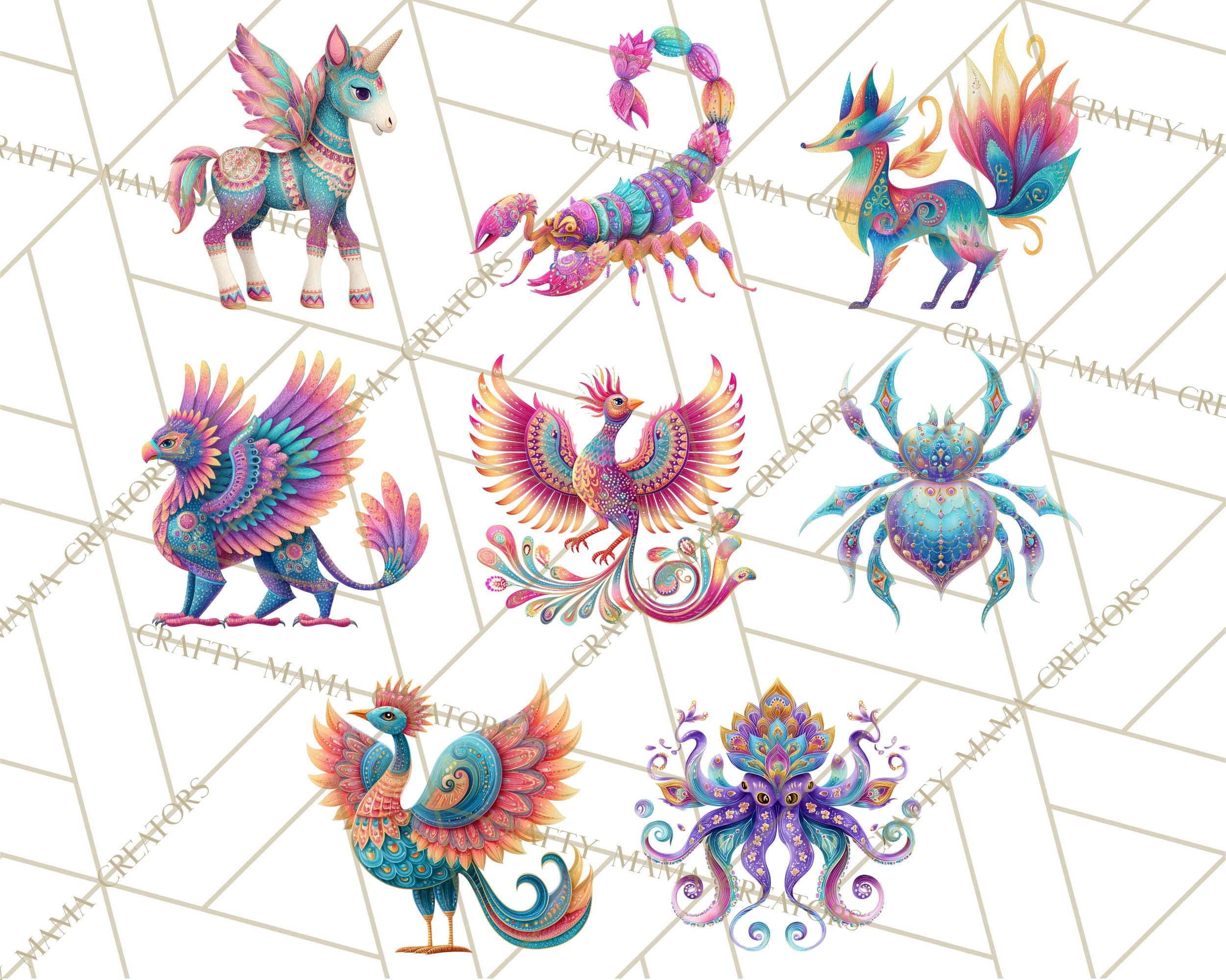 56 Png, Vibrant Alebrije Dreamers Clipart PNG, Mexican Folk Art Fantasy ...