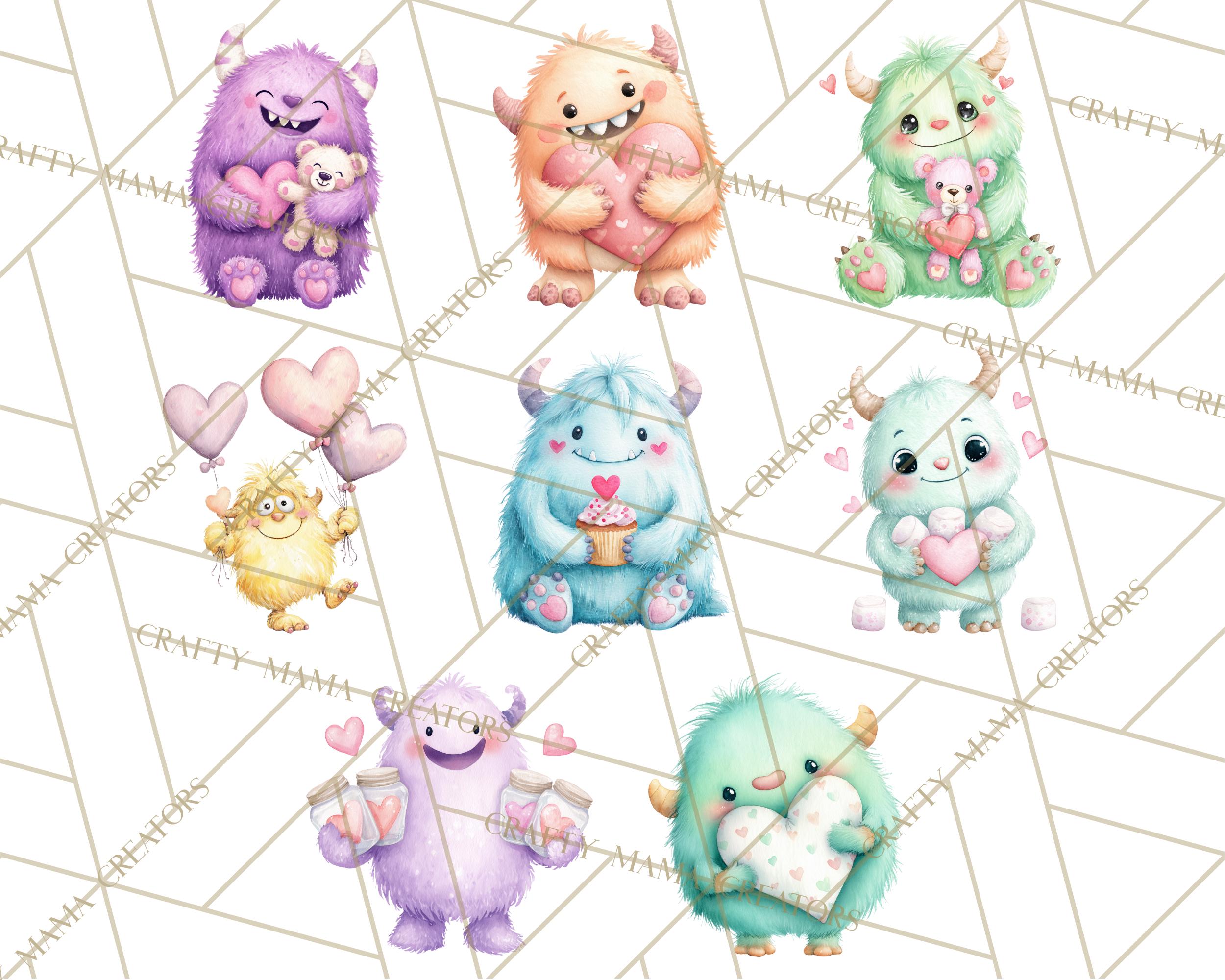 56 Png Valentine Monster Clipart, Cute Valentine Monsters PNG ...