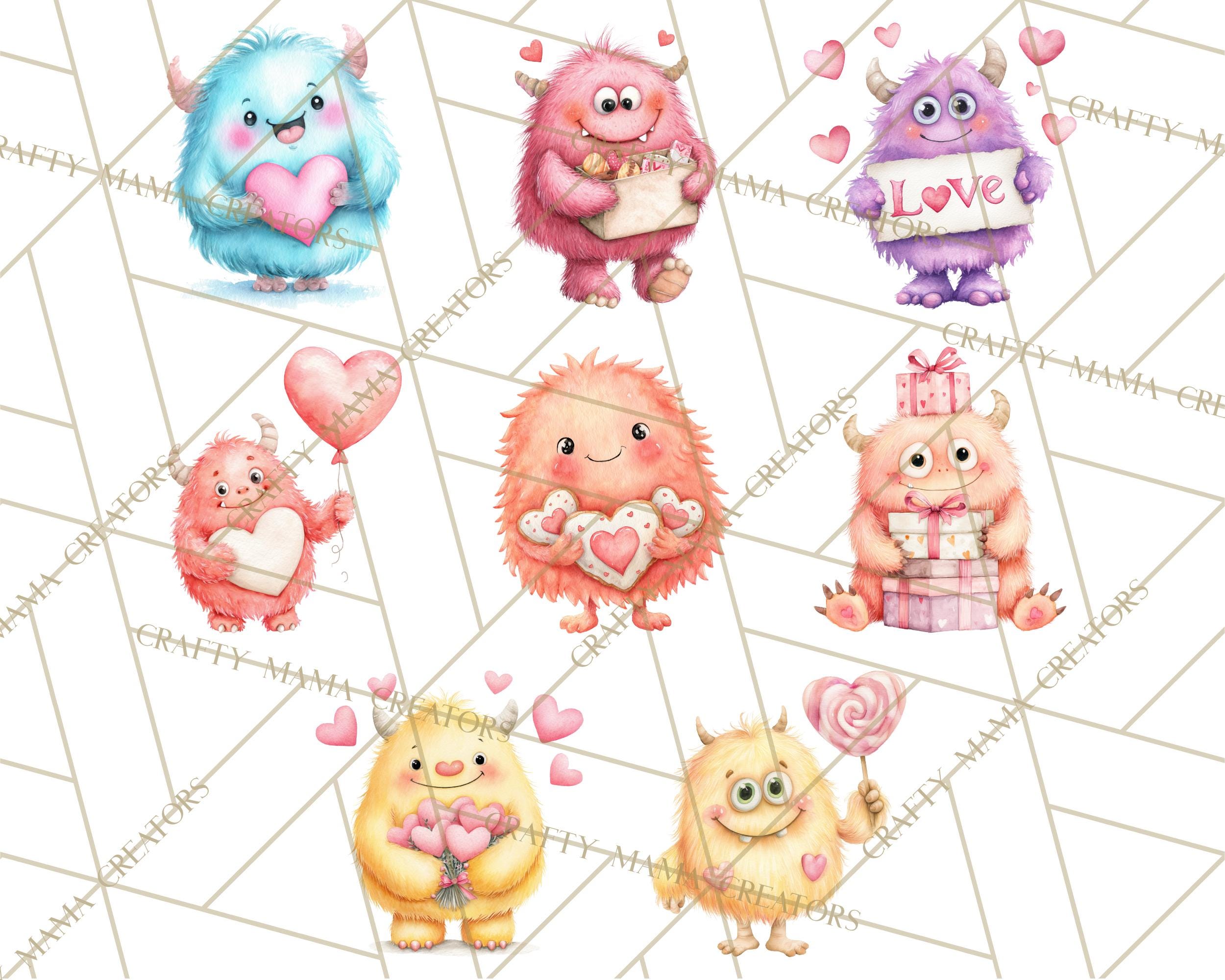 56 Png Valentine Monster Clipart, Cute Valentine Monsters PNG ...