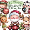 Kawaii Christmas Clipart Bundle | Watercolor PNG (digital Download ...
