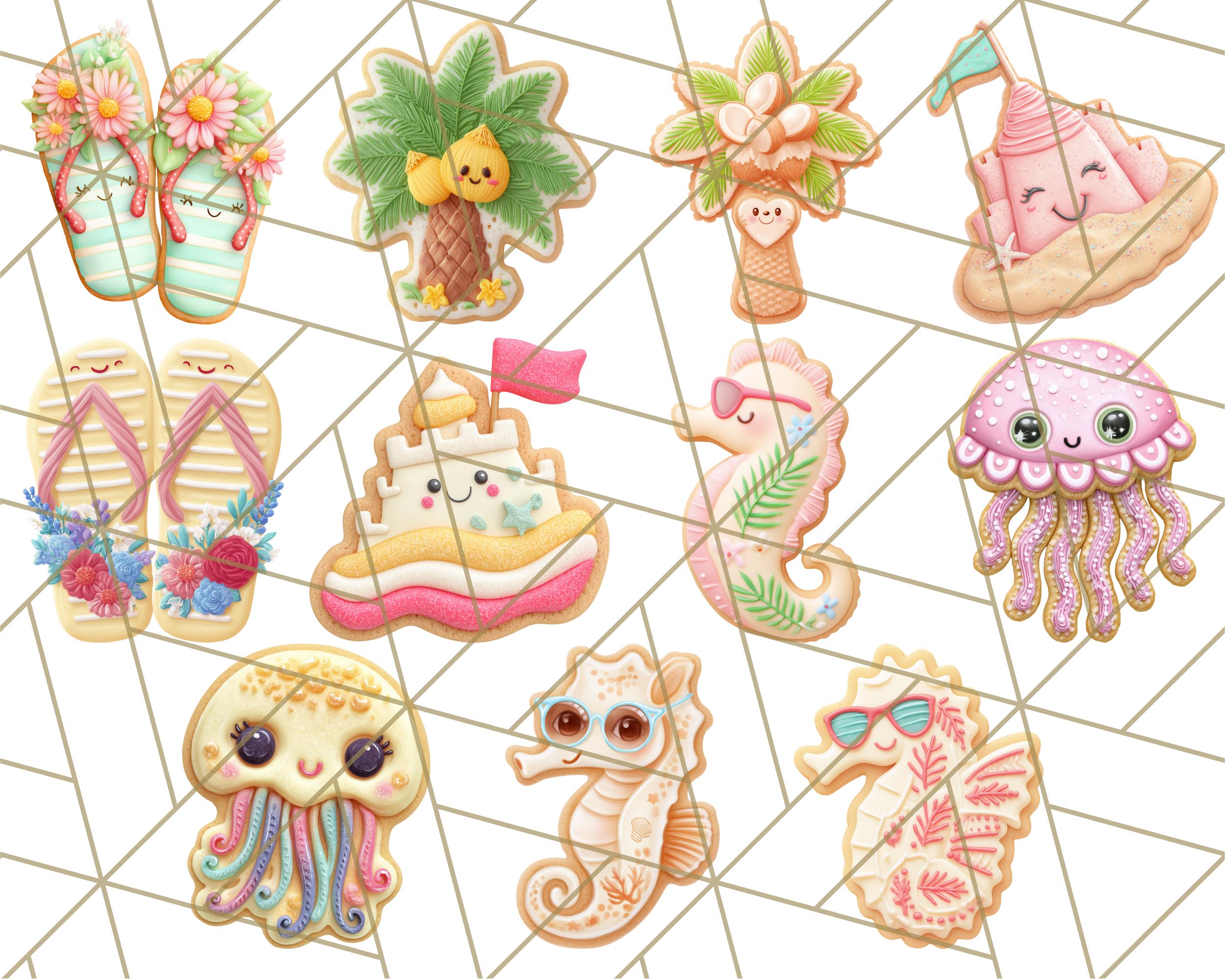 Summer Cookie Clipart, Cute Summer Character PNG, Beach Cookie Clip Art ...