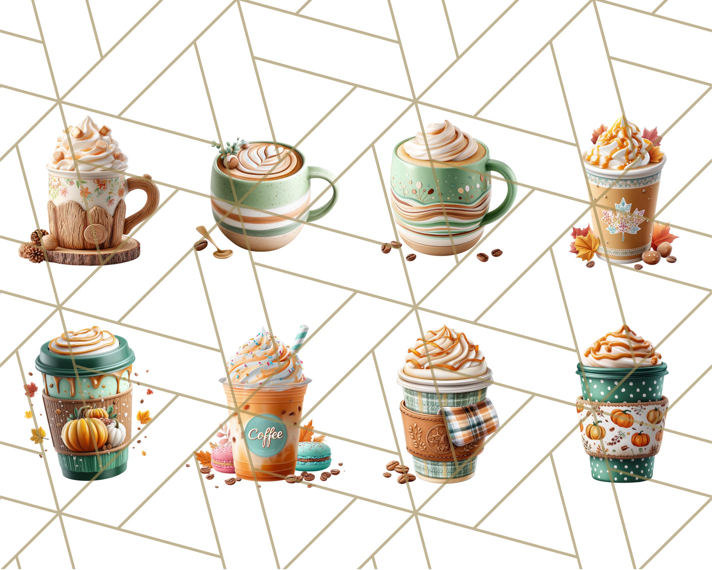 Fall Coffee Cup Clipart PNG, Pumpkin Spice Latte Art, Autumn Mug PNG ...