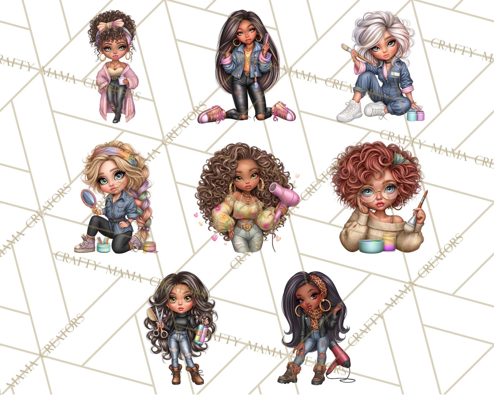 52 Png, Hairstylist Clipart PNG, Fashionable Hair Stylist Characters ...