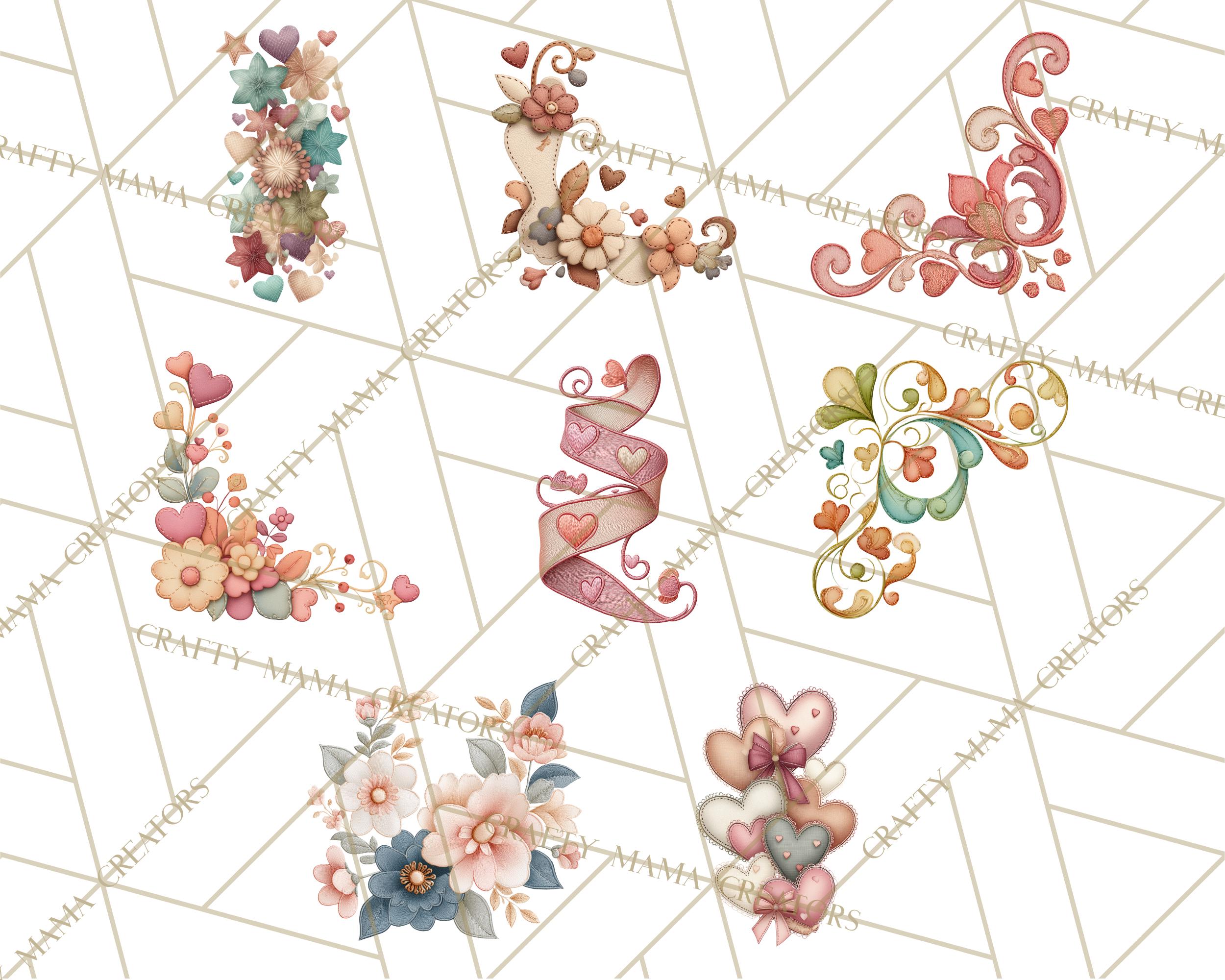 56 Png, Stitched Clipart PNG, Fabric Texture Clip Art Elements, Cartoon ...