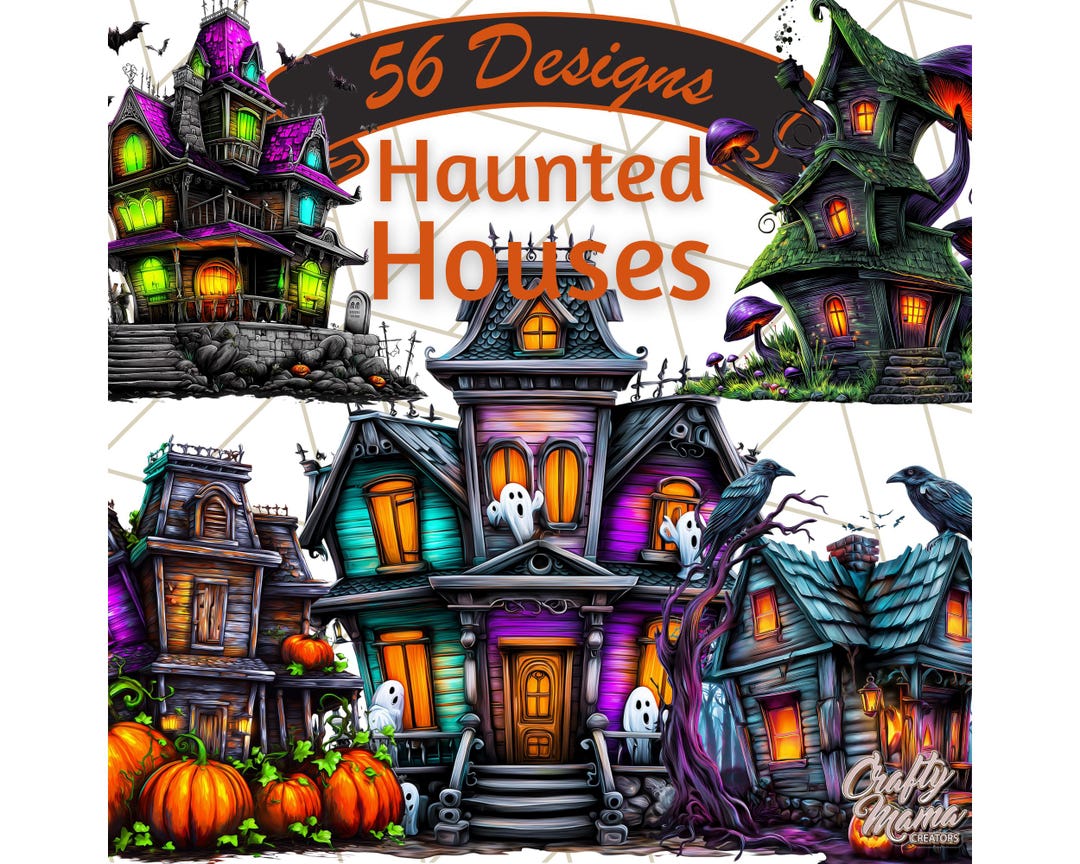 56 Png, Haunted Houses Clipart PNG, Spooky Halloween Homes, Creepy ...