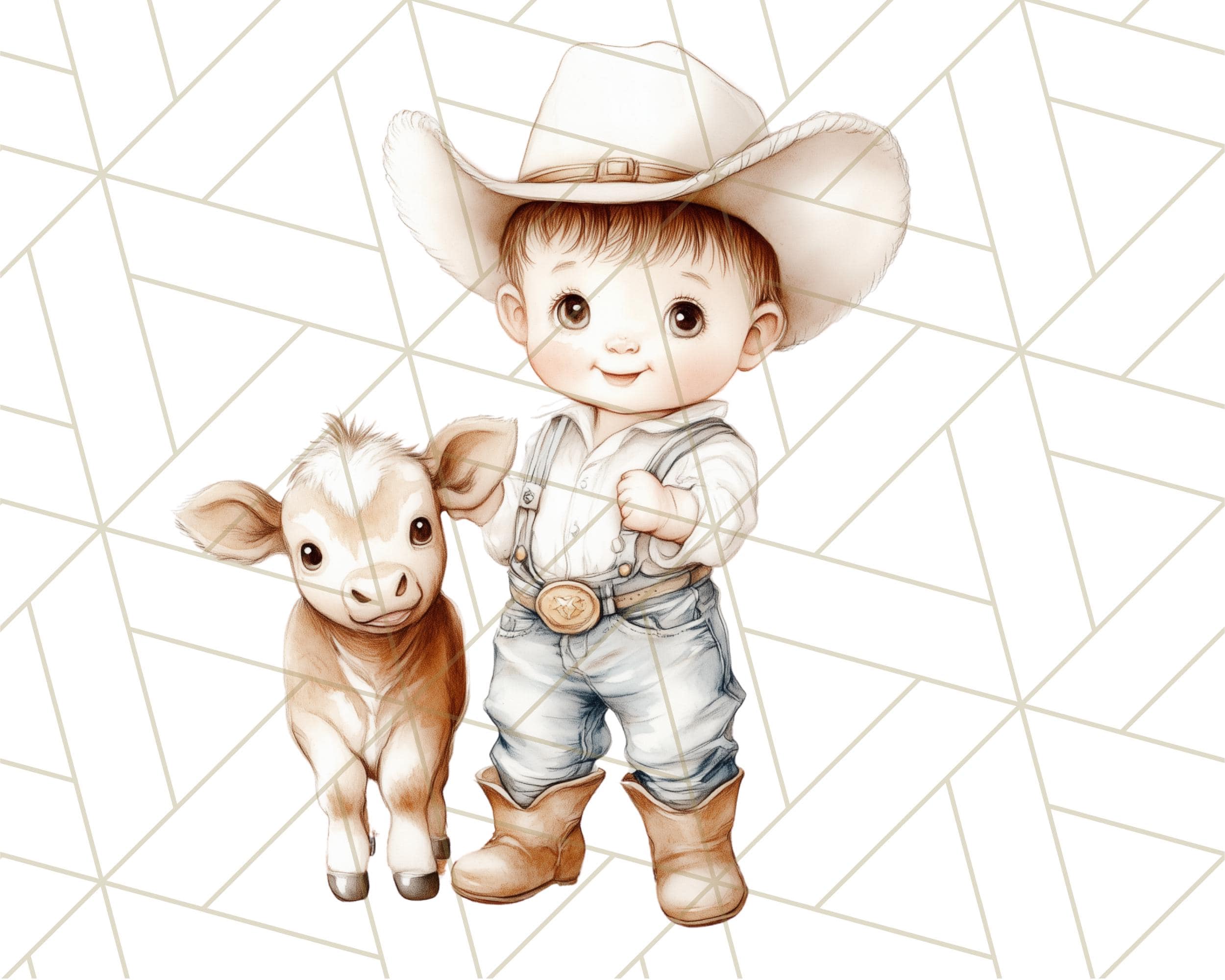 56 Png, Cowboy Kids Clipart Bundle, Western PNG, Cowgirl and Cowboy ...
