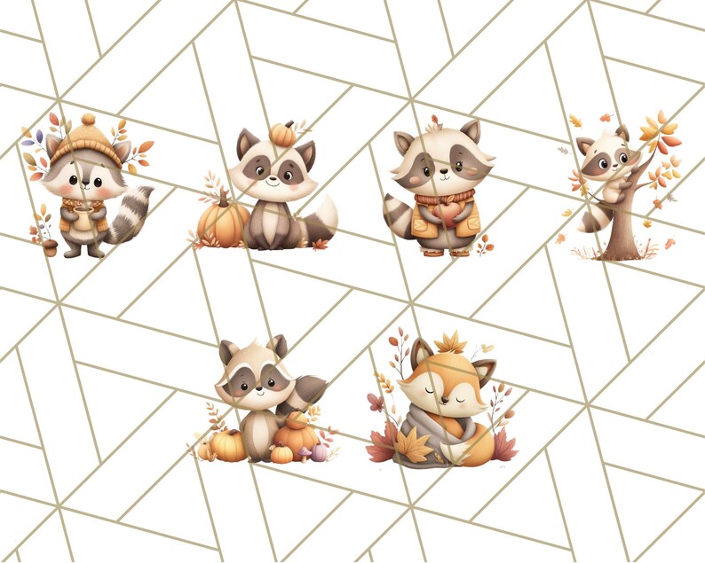 Woodland Autumn Critters PNG Clipart, Cute Fall Animals Clip Art, Fox ...