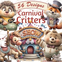 Circus Clipart, Clown, Elephant, Monkey, Lion, Balloons, Circus Tent ...