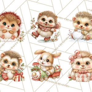 48 Png, Christmas Woodland Animals Clipart, Holiday Forest Critters PNG ...