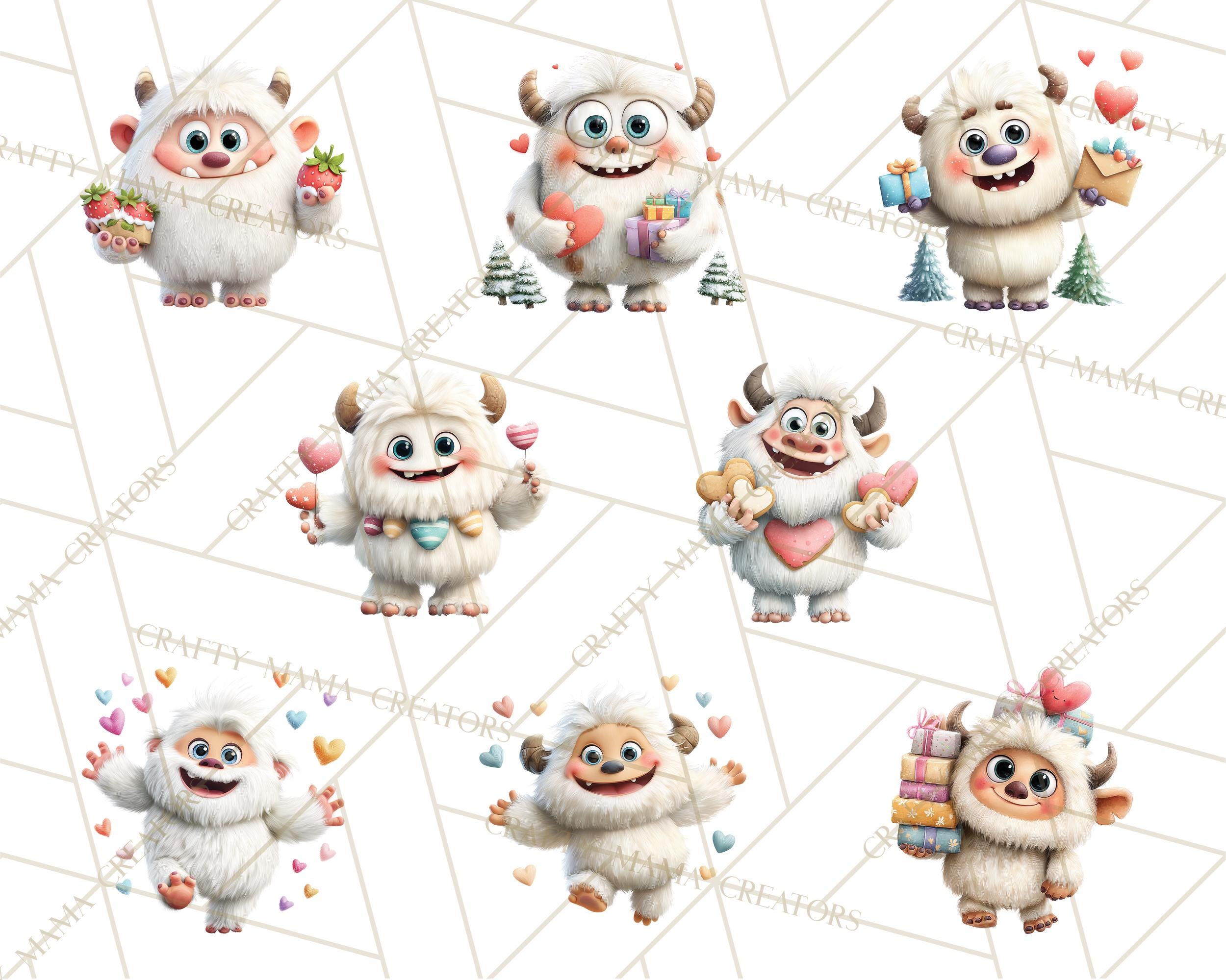 64 Png Valentine Yeti Clipart PNG, Cute Yeti With Hearts and Cocoa ...