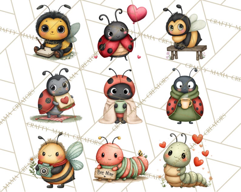 76 Png Love Bug Picnic Clipart PNG, Sweet Insect Valentine Clip Art ...