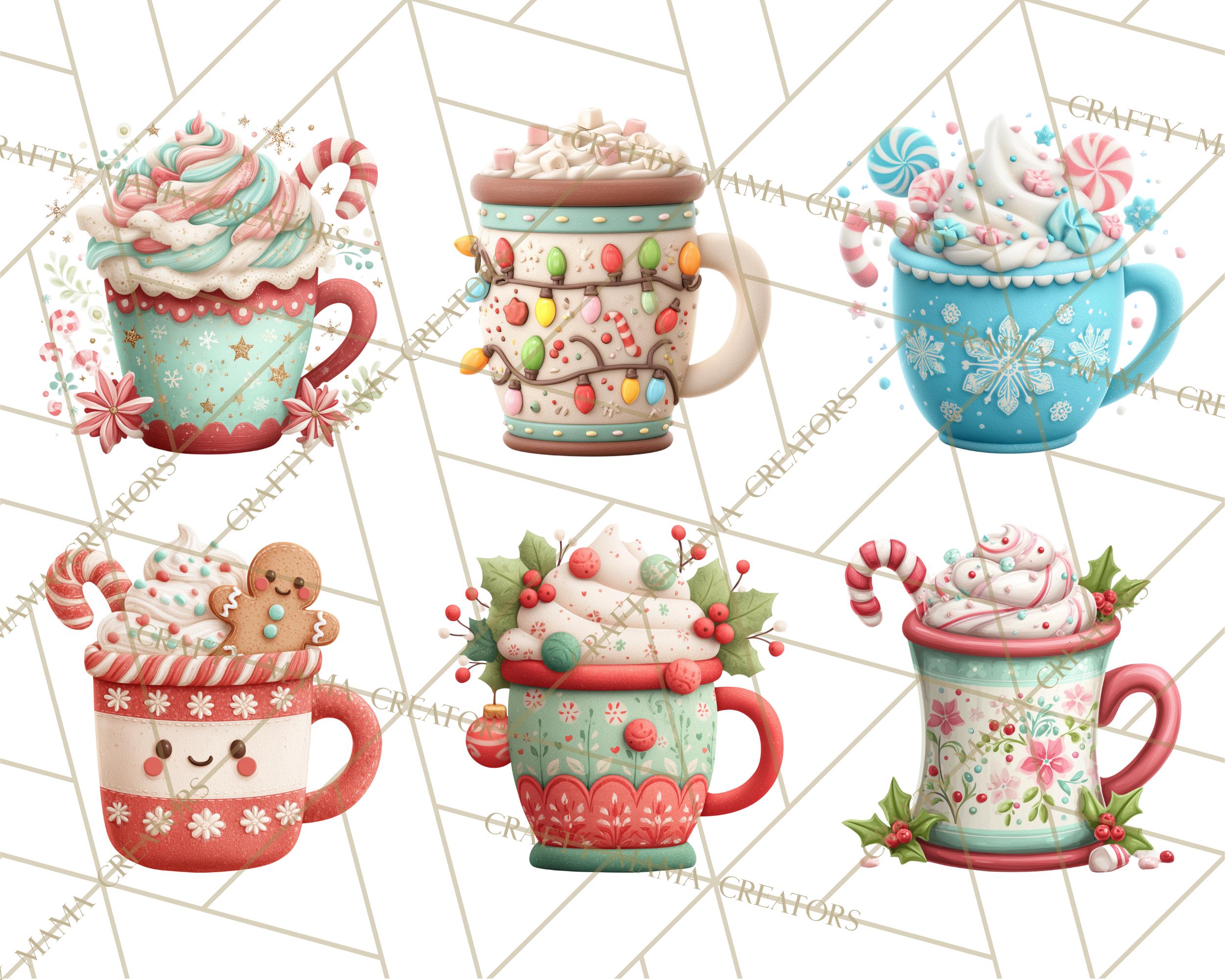 48 Png, Hot Cocoa PNG Clipart, Mugs With Marshmallows, Whipped Cream ...