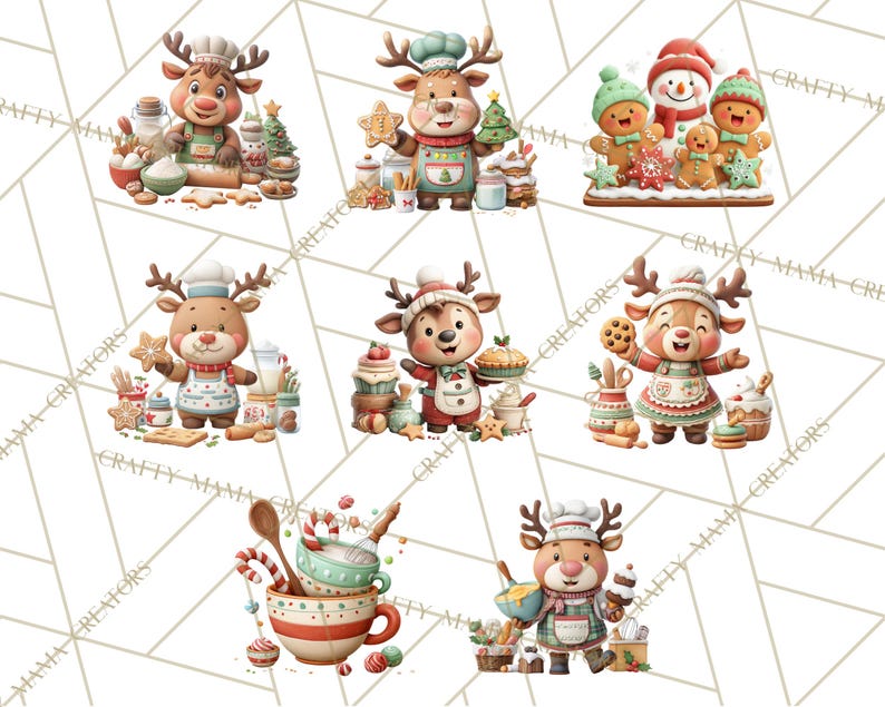60 Png Reindeer Bakery Clipart PNG, Christmas Baking Reindeer ...