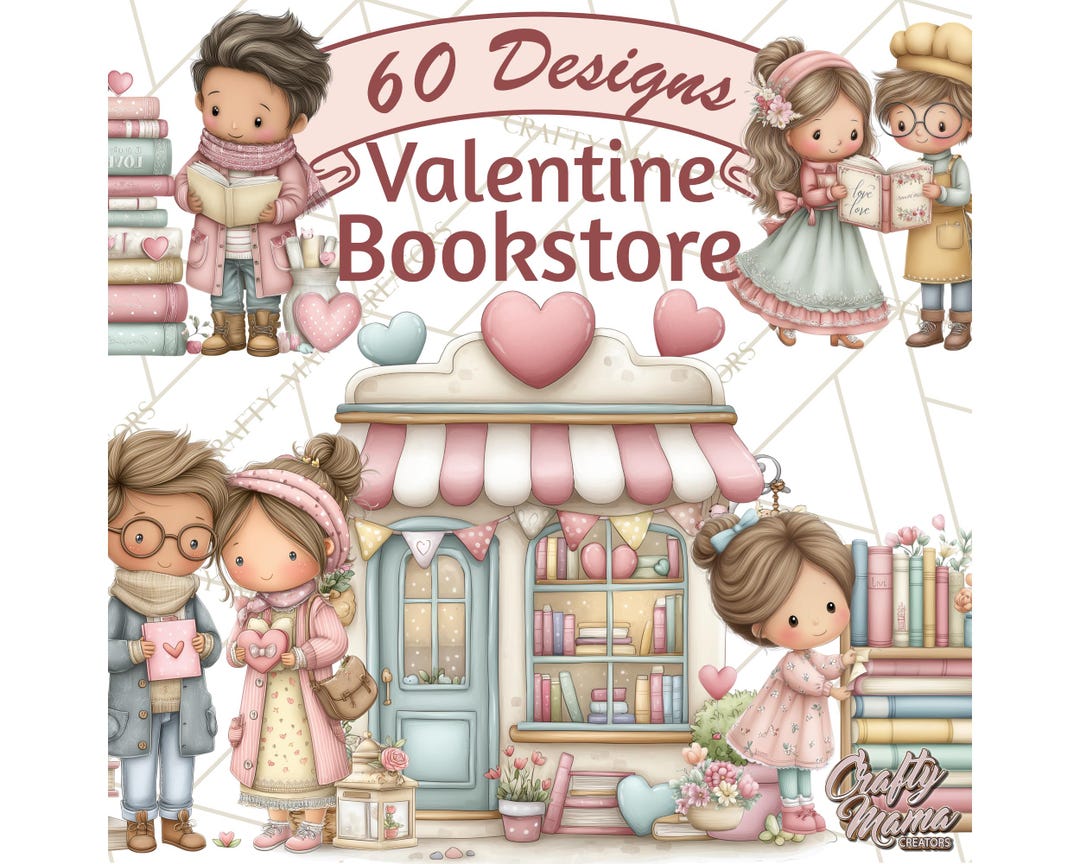 60 Png Valentine Bookstore Clipart PNG, Cute Book Lovers, Cozy Library ...