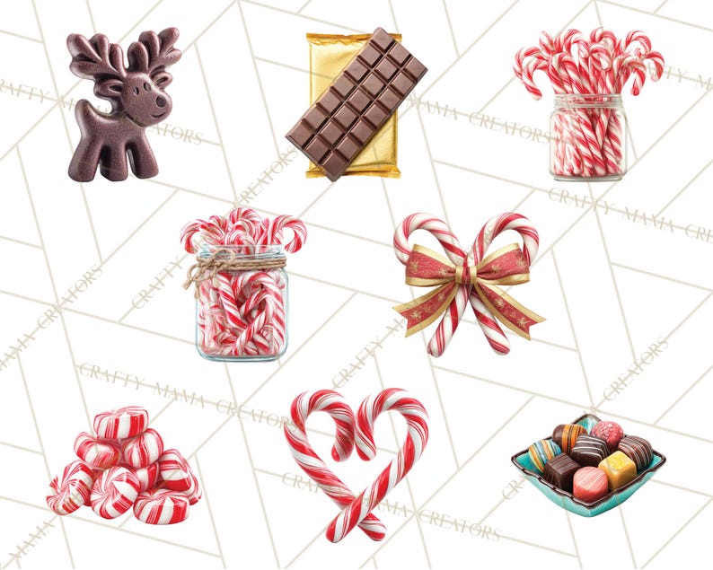 68 Png, Christmas Candy Clipart, Holiday Treats PNG, Realistic ...