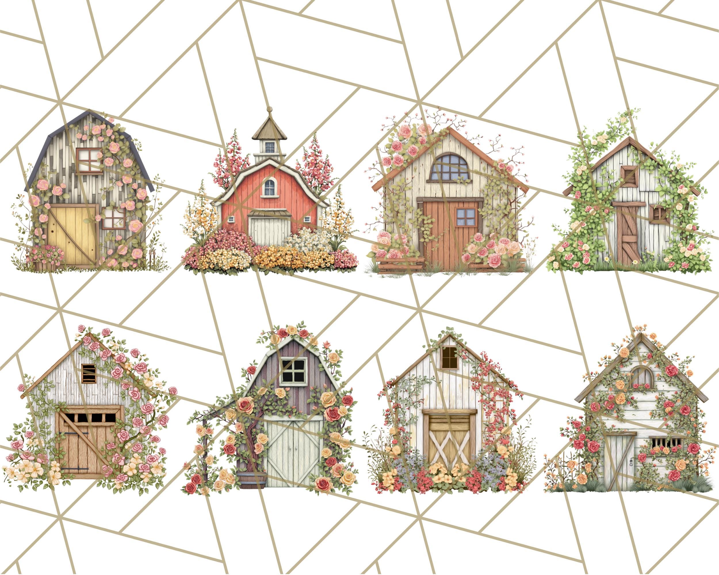 Vintage Barn Clipart, Cottagecore Barn PNG, Rustic Fairytale Barn Clip ...