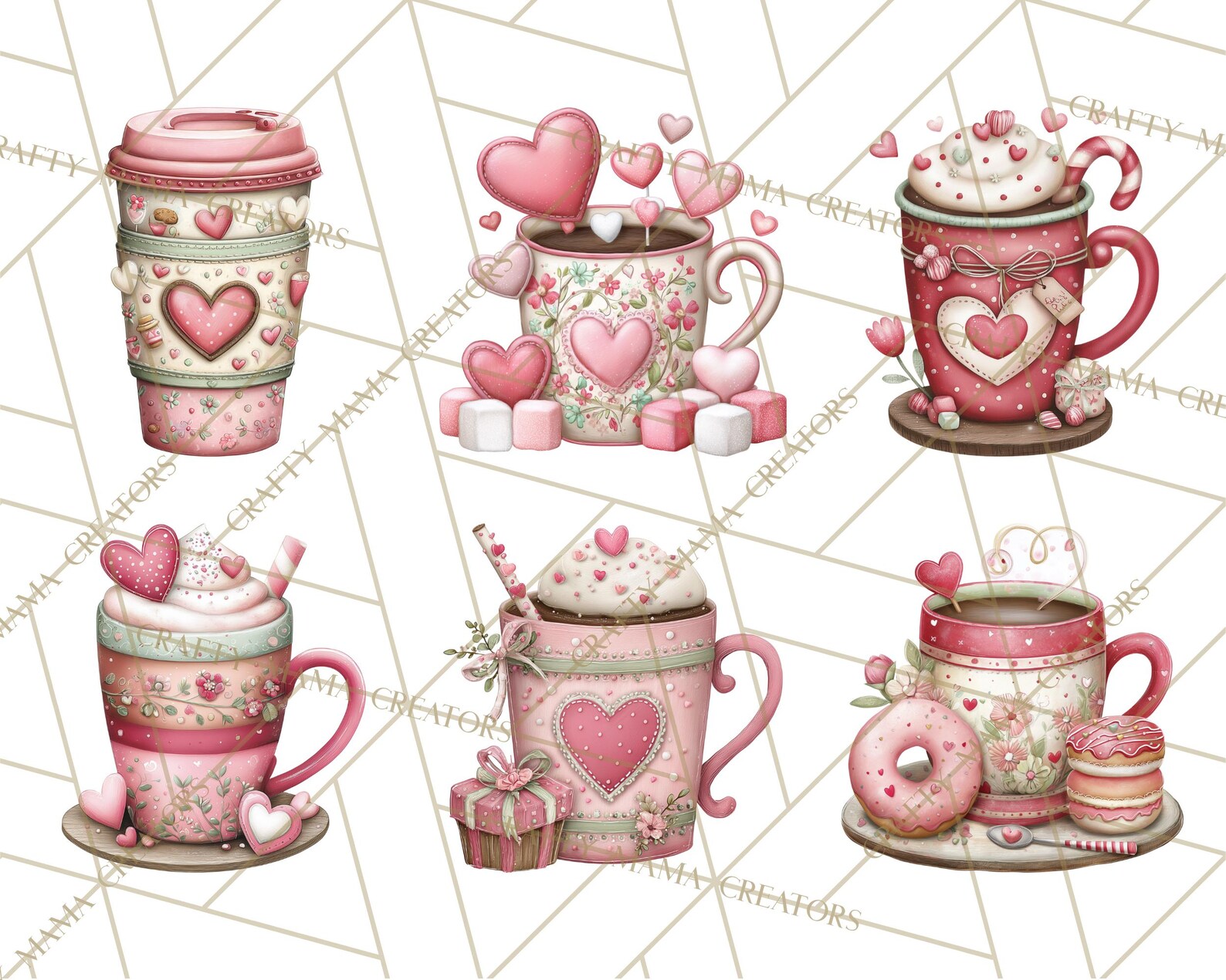52 Png Valentine Coffee Clipart PNG, Cozy Coffee Mugs, Cocoa Cups ...