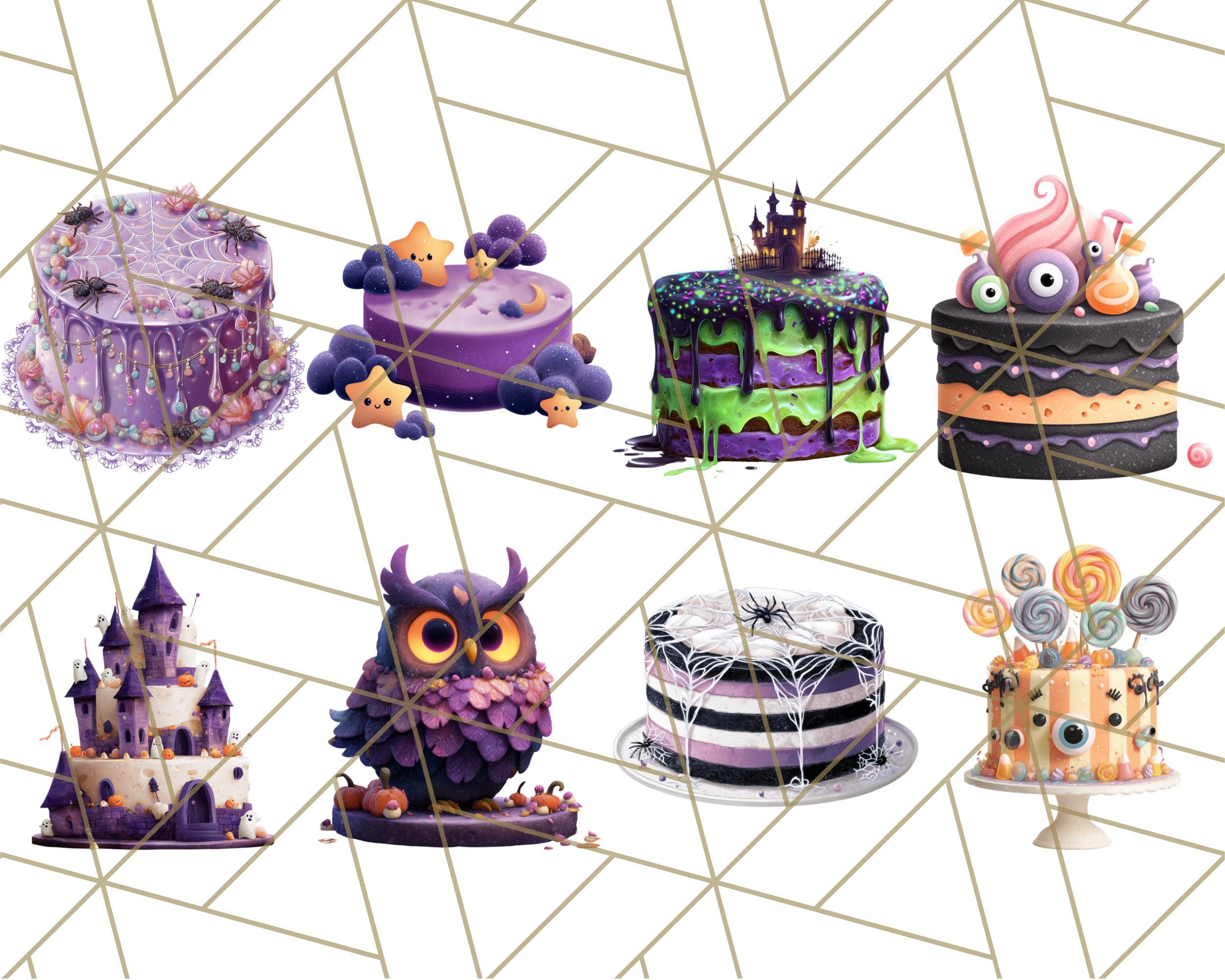 Halloween Cake Clipart PNG, Realistic Spooky Cake Clip Art, Clay Style ...