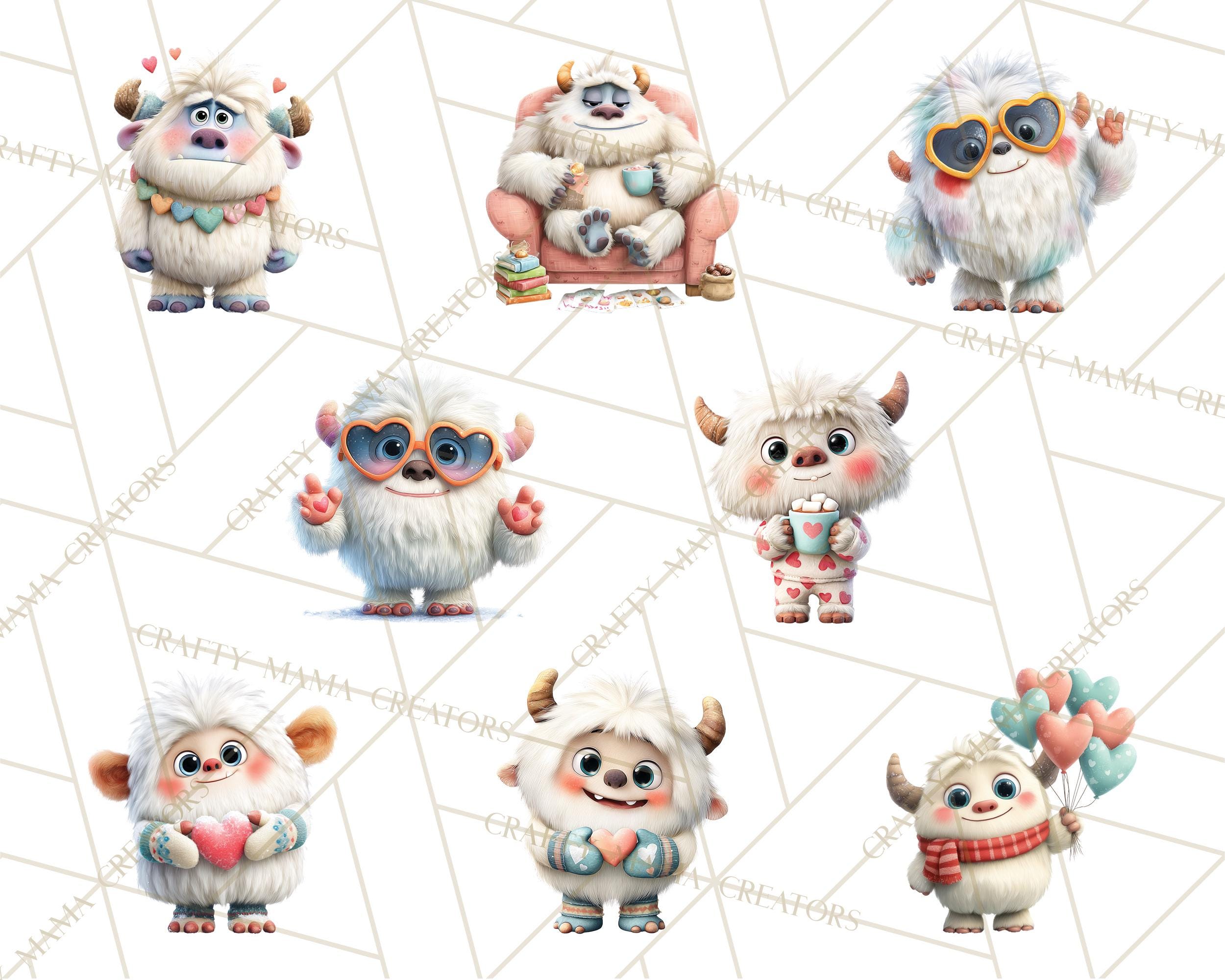 64 Png Valentine Yeti Clipart PNG, Cute Yeti With Hearts and Cocoa ...