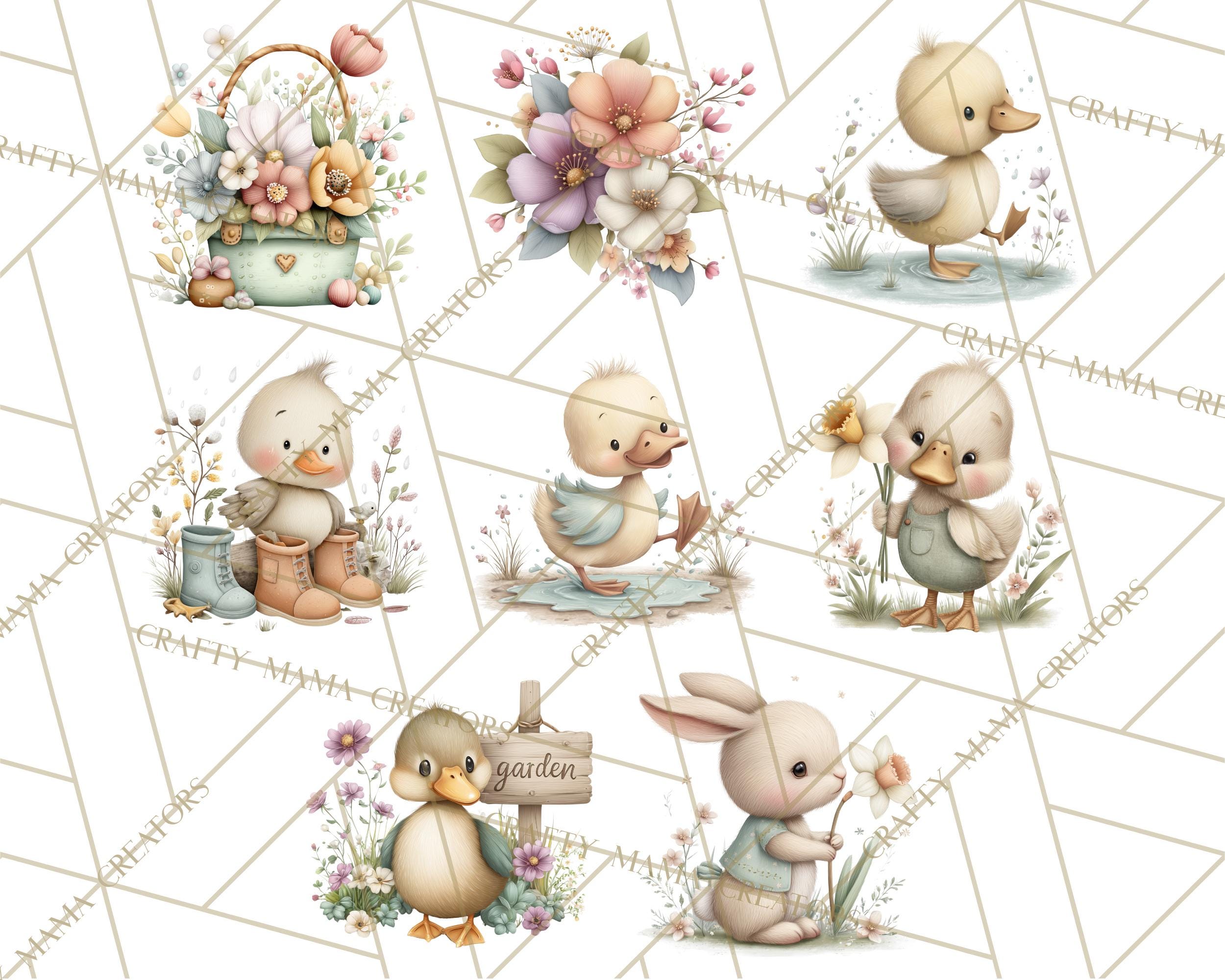52 Png, Garden Friends Clipart, Spring Animals Clip Art PNG, Cute Bunny ...