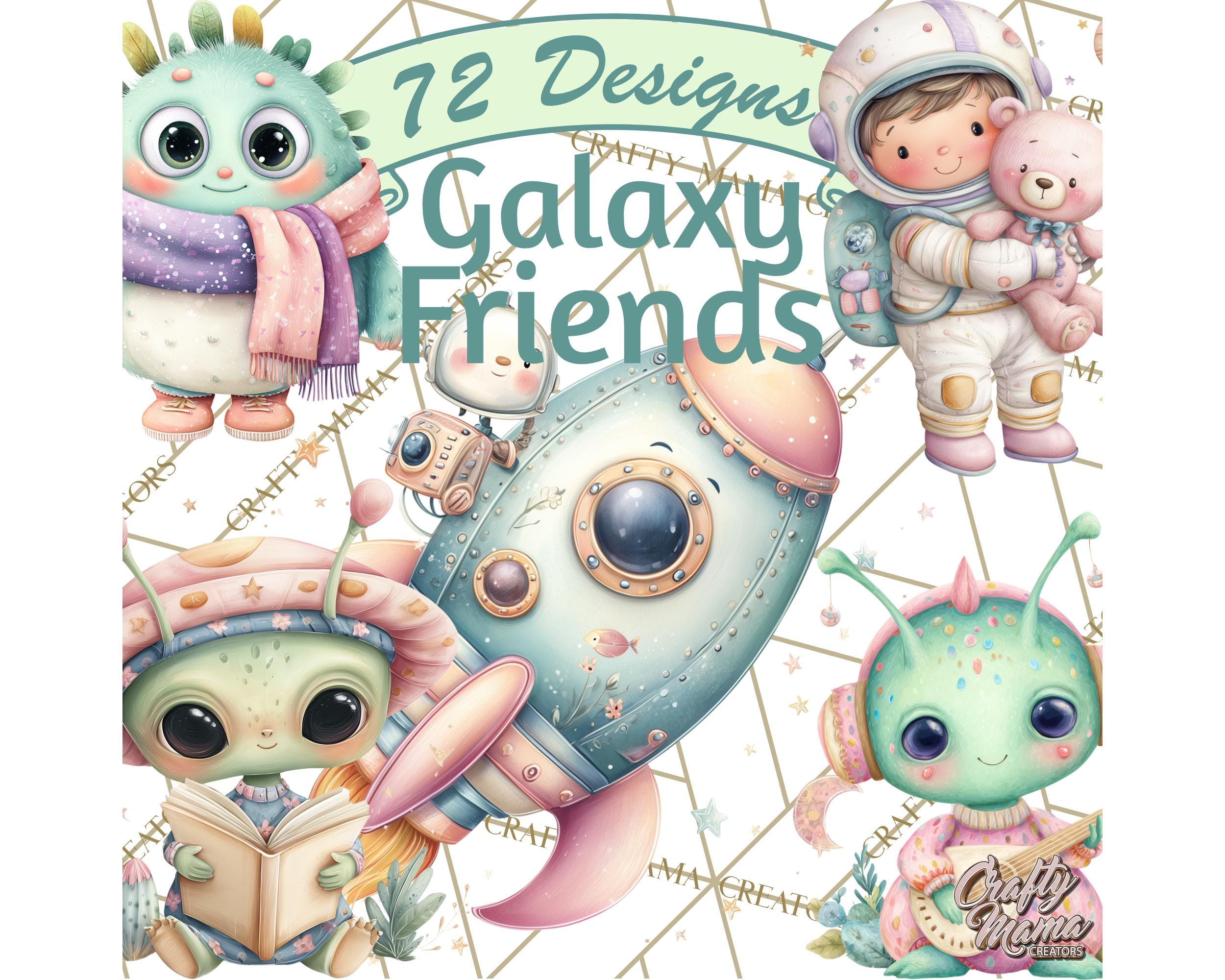 72 Png, Cute Space Explorers Clipart, Astronauts Aliens Planets Clip ...