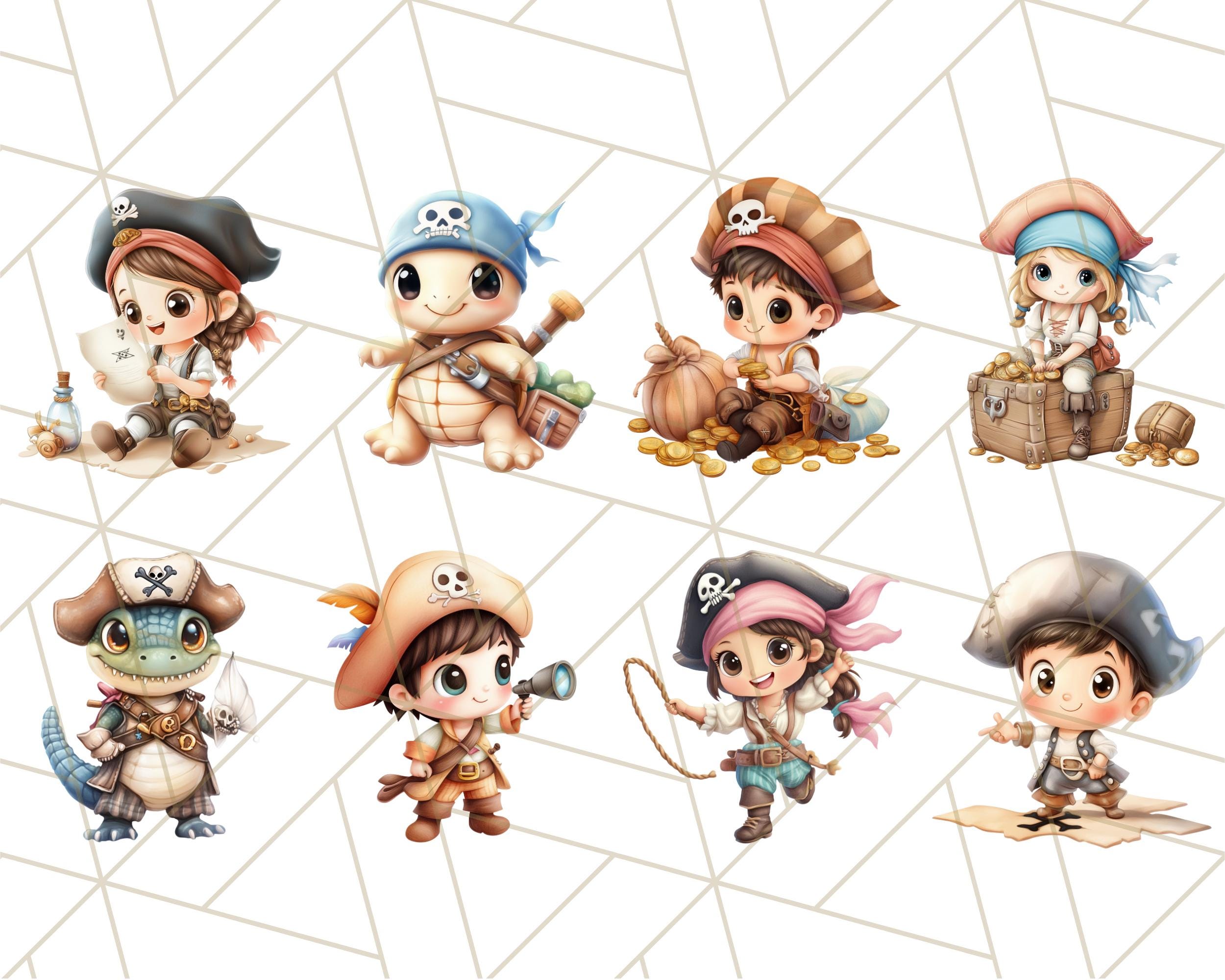 Pirate Adventure PNG Clipart, Cute Pirate Kids, Anchor, Compass ...