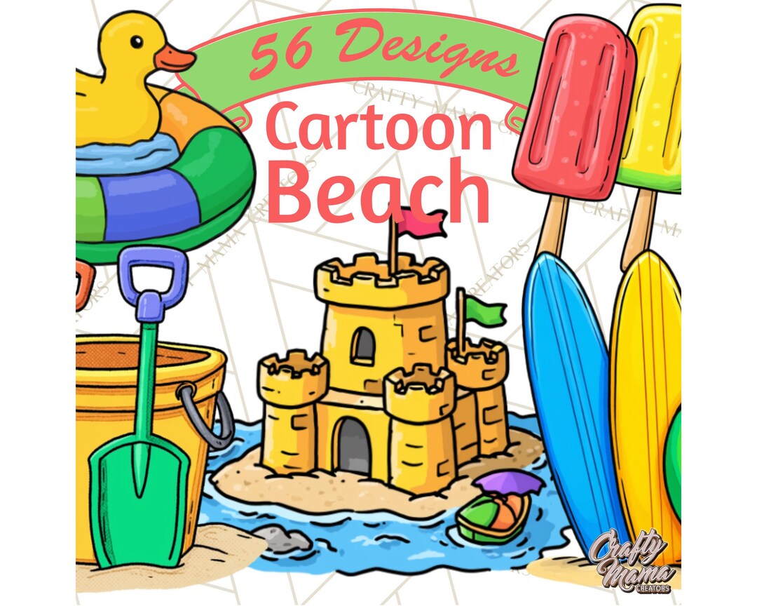 56 Summer Beach Toys Clipart, Cute Sand Bucket Beach Ball Summer ...