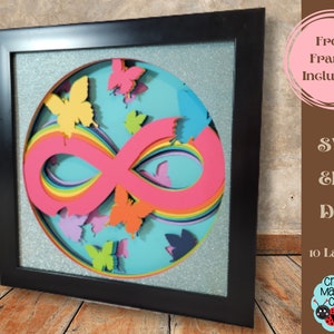 3D Autism Shadow Box Svg, Neurodiversity Shadowbox Svg, Rainbow ...