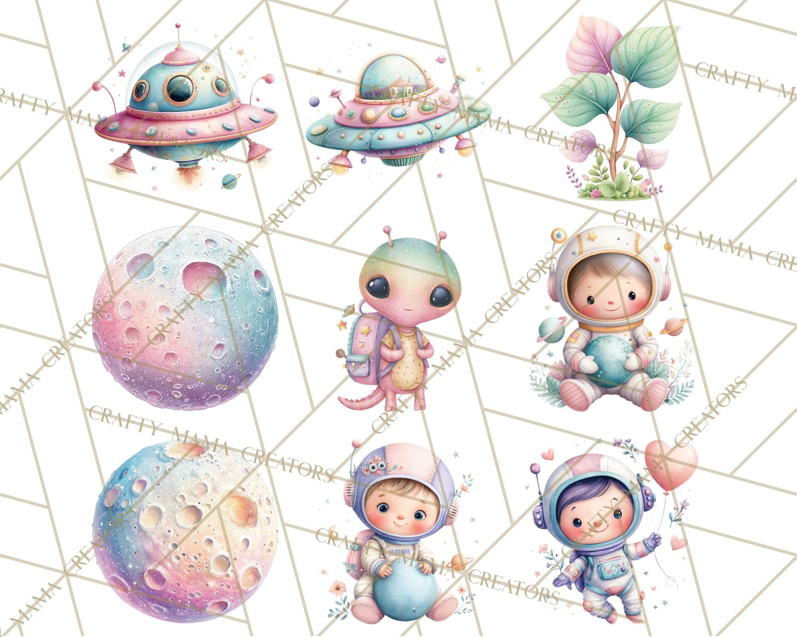 72 Png, Cute Space Explorers Clipart, Astronauts Aliens Planets Clip ...
