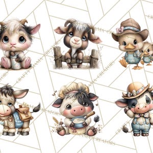 48 Png, Farm Animals Clipart PNG, Cute Cow Pig Sheep Chicken Horse Goat ...