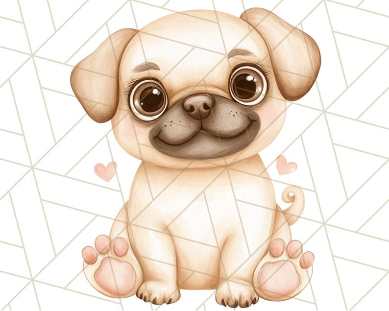 56 Png, Cute Pug Clipart, Adorable Dog PNG, Sleeping Pug, Sitting Puppy ...