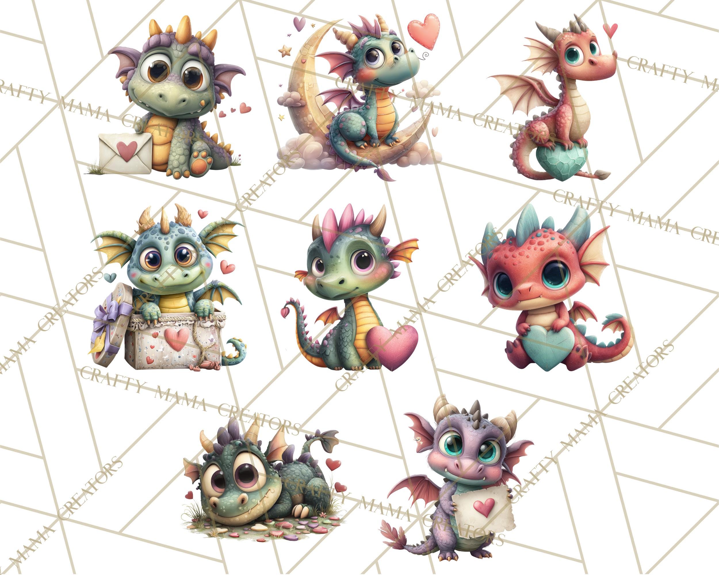 64 Png, Valentine Dragon Clipart PNG, Fantasy Dragon Doodles, Cute Baby ...
