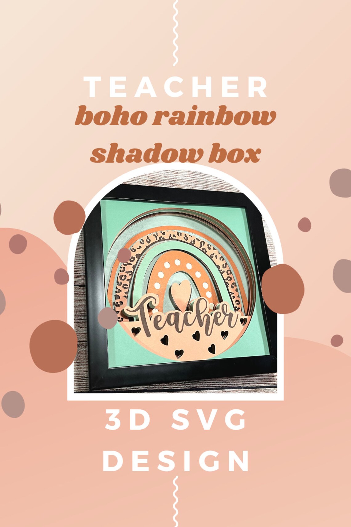 Teacher Shadow Box School Shadow Box SVG Teacher Boho - Etsy