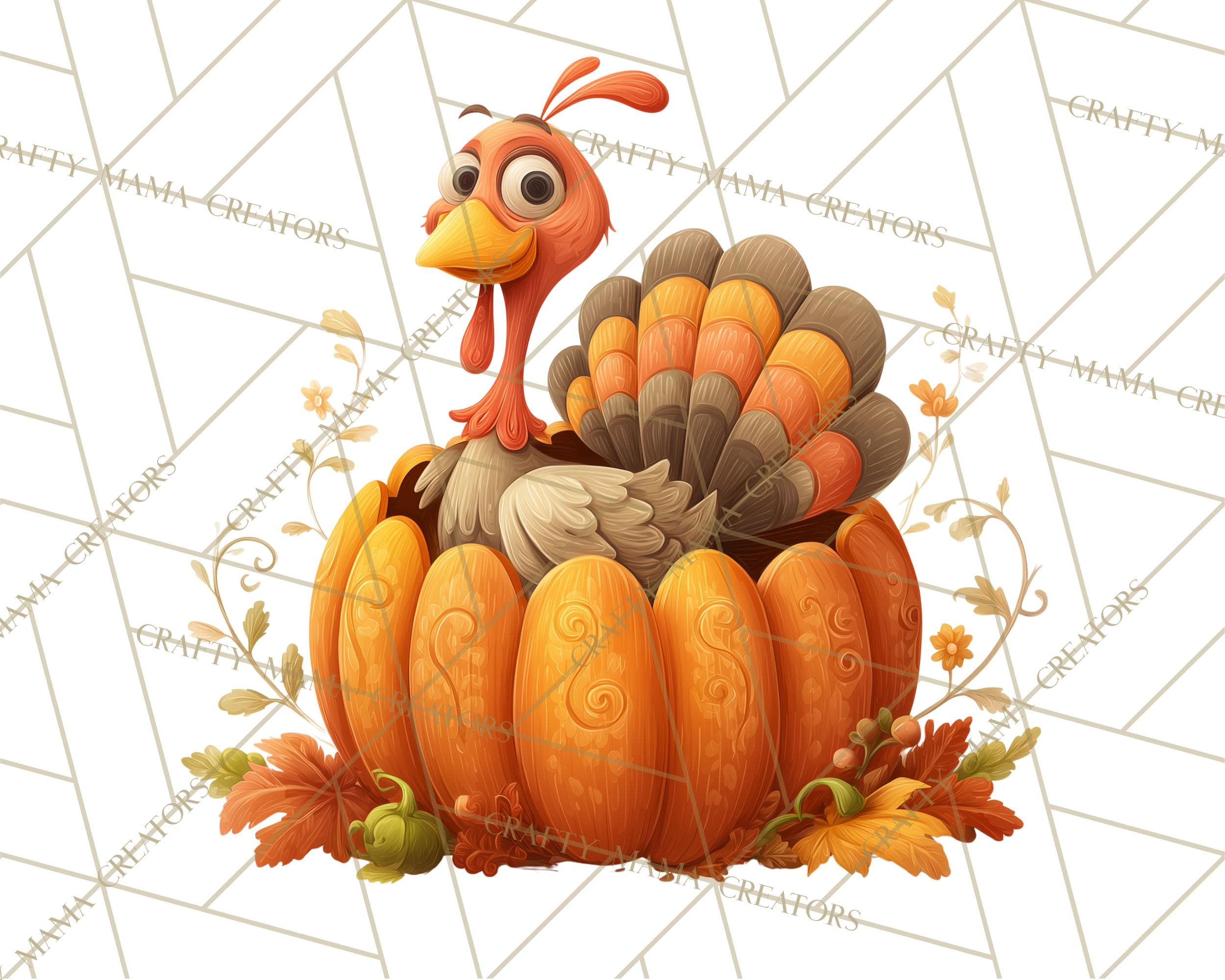 52 Png Whimsical Turkey Clipart, Thanksgiving Turkey PNG, Cute Cartoon ...