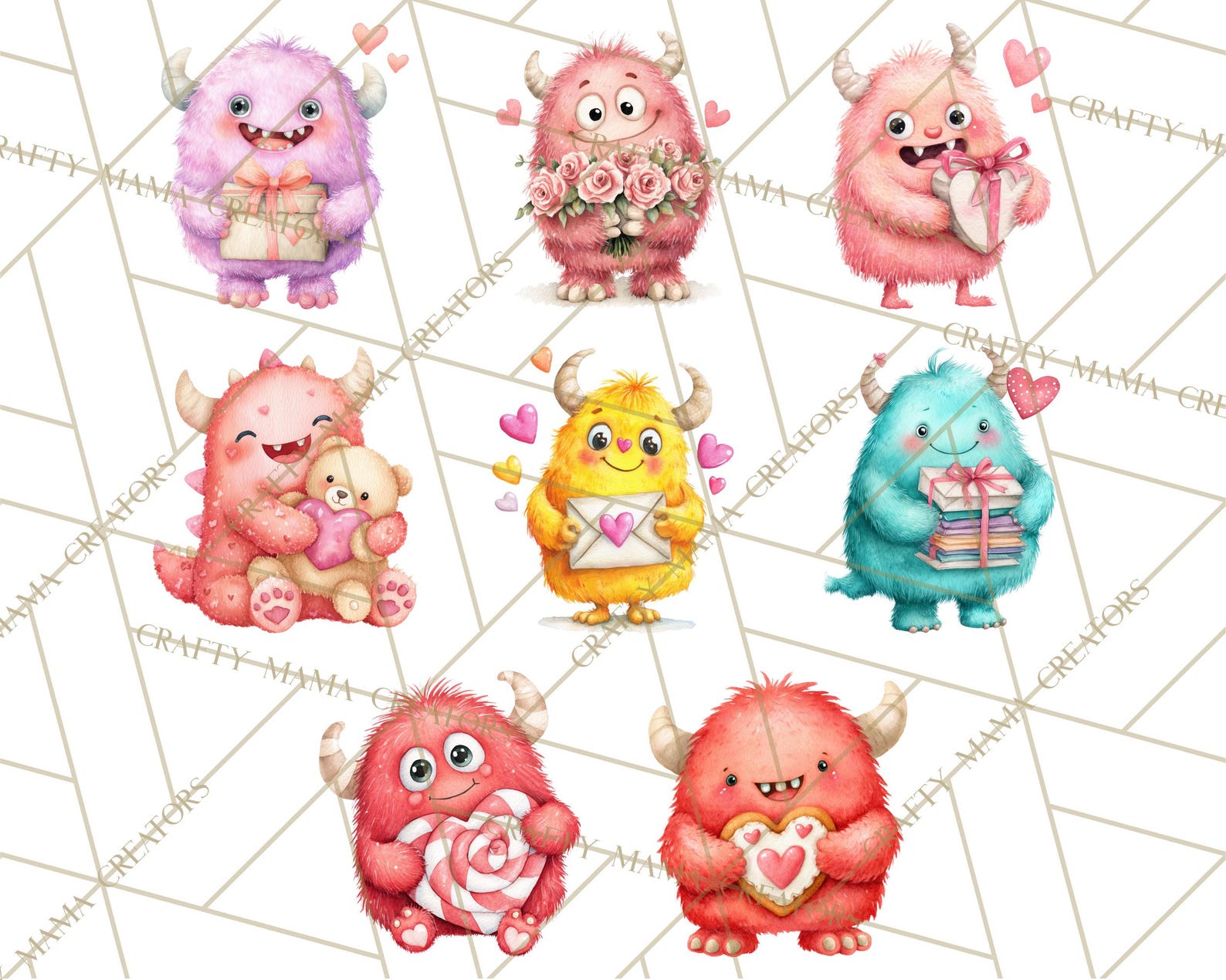 56 Png Valentine Monster Clipart, Cute Valentine Monsters PNG ...