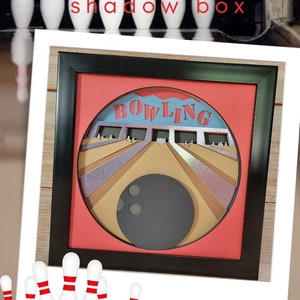 3D Bowling Shadow Box Svg, Bowling Svg Shadowbox, Bowling Alley Svg 3D ...