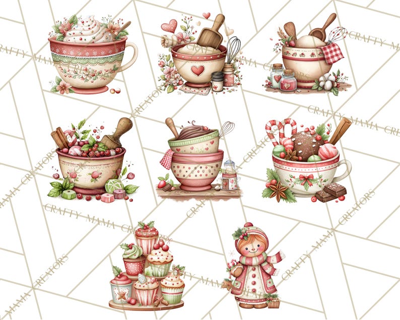 60 Png, Christmas Baking Clipart PNG, Festive Holiday Clip Art ...