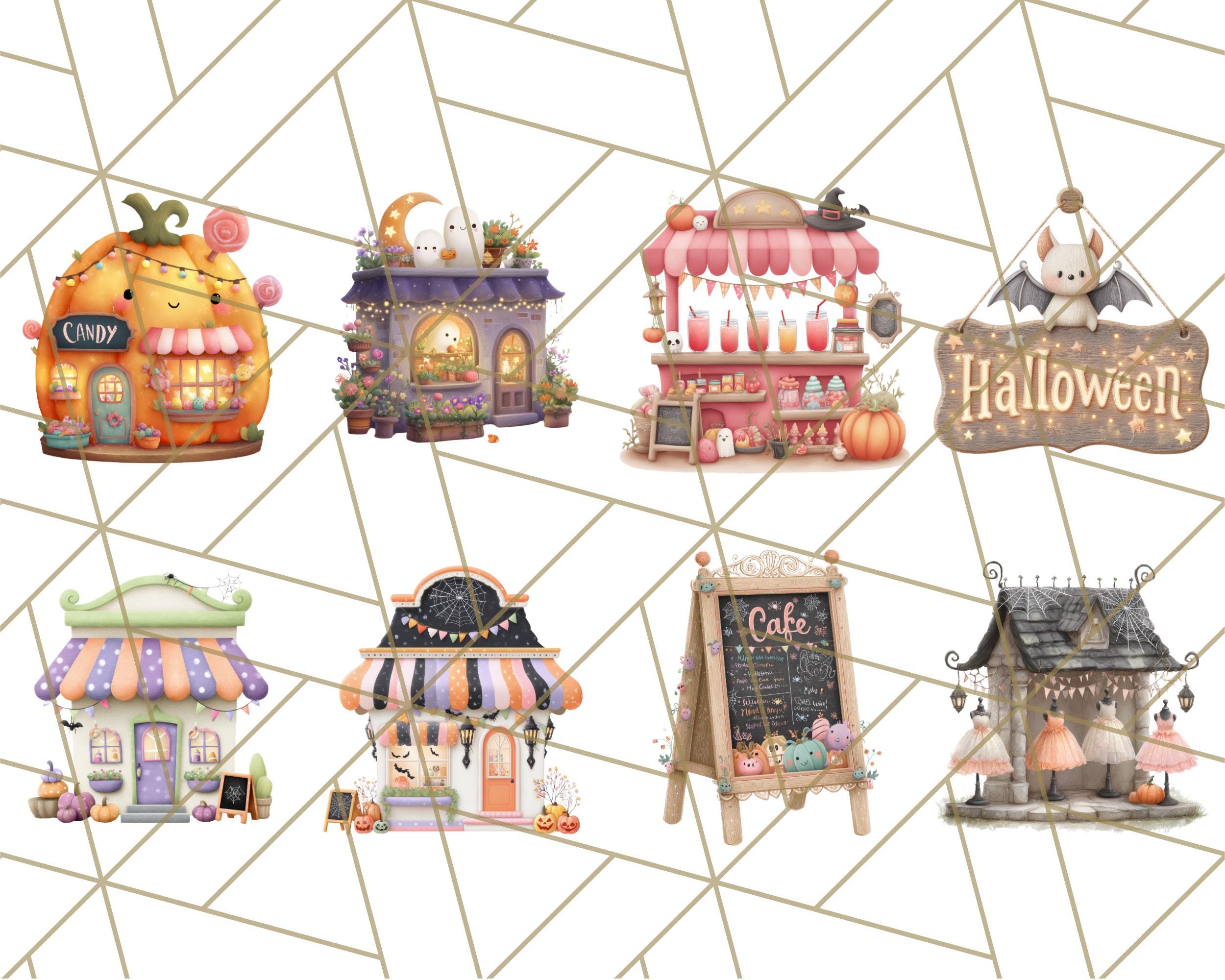 Cute Halloween Candy Shop Clipart PNG, Trick or Treat Clip Art, Kawaii ...