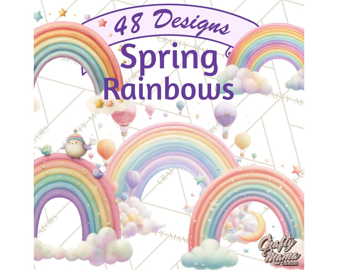 48 Png, Rainbow Clipart, Pastel Rainbow Clip Art PNG, Spring Color ...