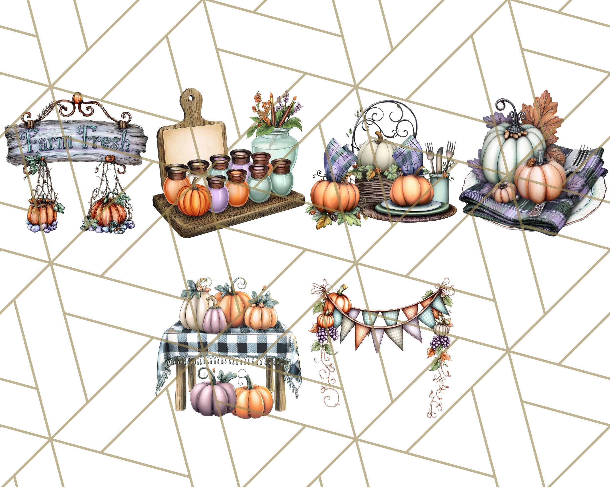Rustic Fall Market Clipart PNG, Autumn Farmers Market Clip Art ...