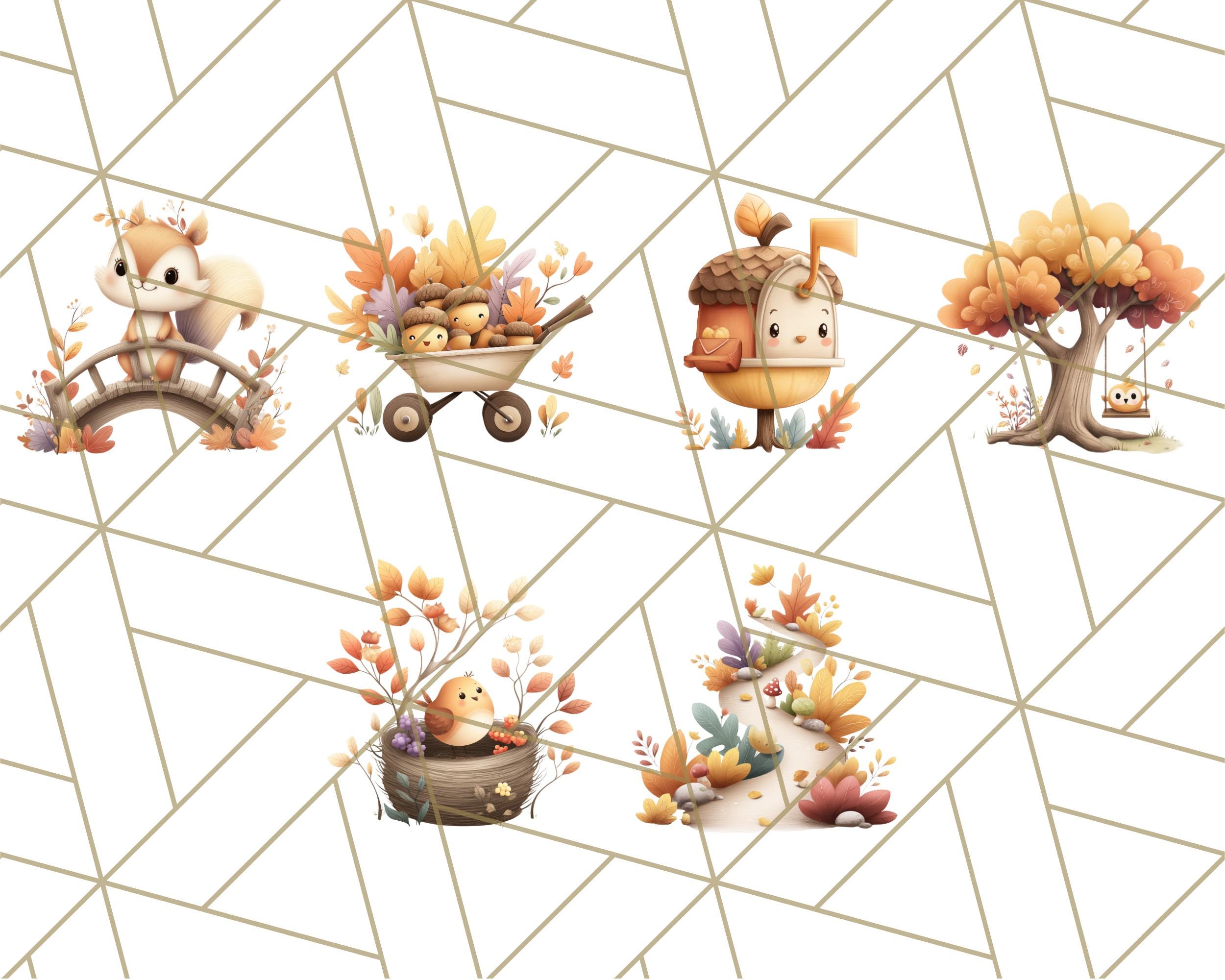 Autumn Forest Clipart PNG, Woodland Fall Scene Clip Art, Cozy Nature ...