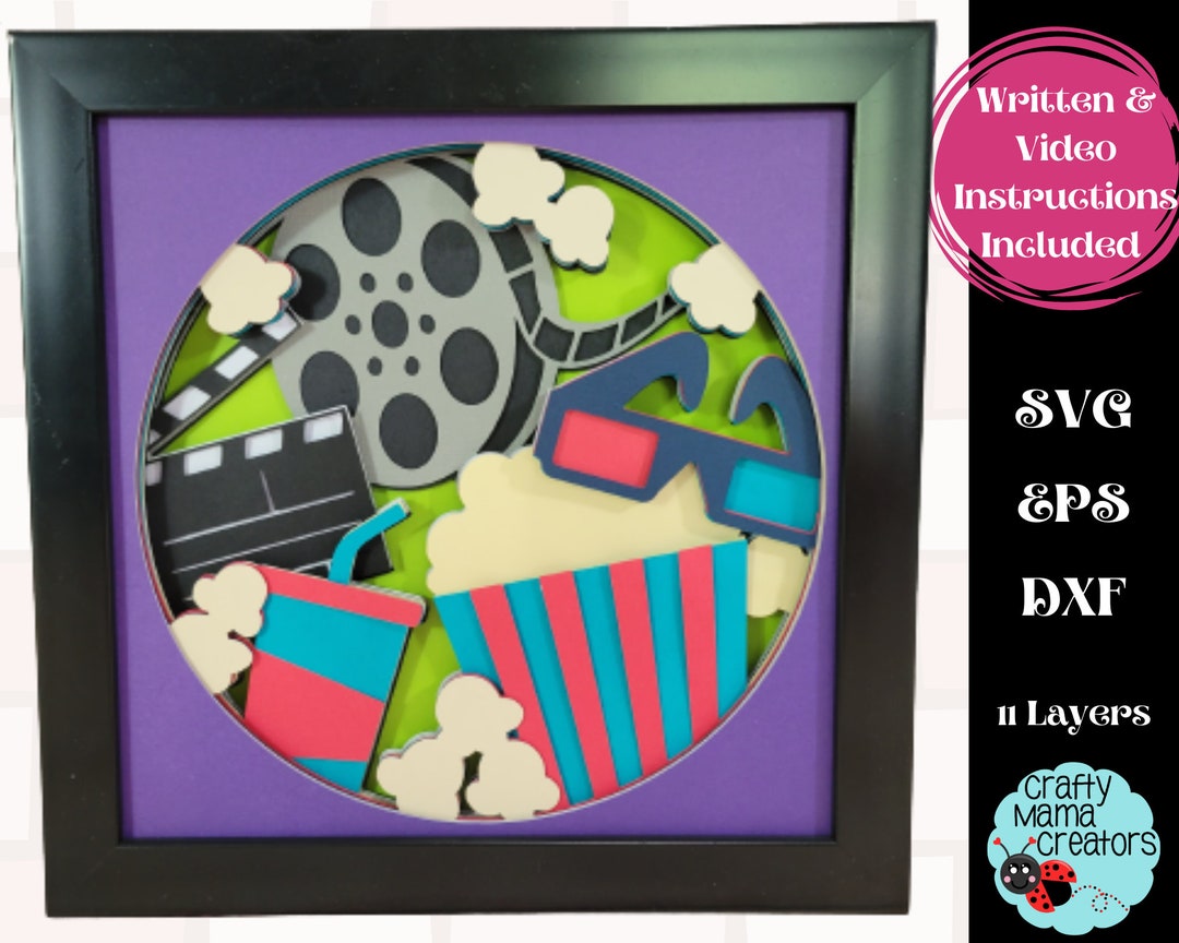 3D Theater Shadow Box Svg Movie Night Svg Shadowbox Svg - Etsy